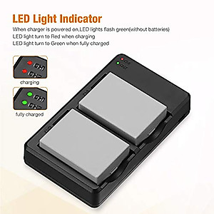 Powerextra 2 Pack Replacement Canon LP-E8 Battery with Dual Channel Charger Compatible with Canon EOS Rebel T3i, T4i, T5i, T2i, 550D, 600D, 650D, 700D, Kiss Digital X4, X5, X6i, X7i Camera