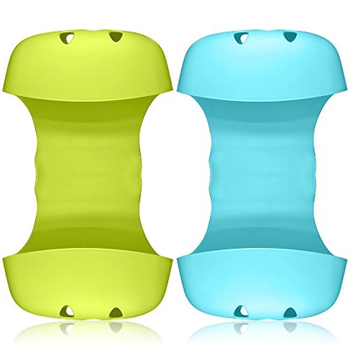 2 Pack Sponge Holder for Double-Sink, FineGood Saddle Caddy Brush Soap Organizer Storage Kitchen Bathroom Plastic Basket - Blue, Green