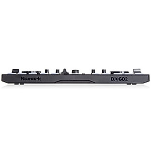 Numark DJ2GO2 | Ultra Portable Two Channel DJ Controller for Serato DJ Intro Featuring A Built In Audio Interface With Headphone Cueing, Pad Performance Controls, Crossfader and Jogwheel
