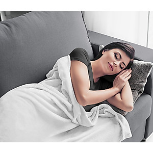 Utopia Bedding Fleece Blanket Throw XL Size White 300GSM Luxury Blanket for Couch Sofa Bed Anti-Static Fuzzy Soft Blanket Microfiber (70x50 Inches)