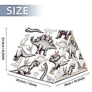 RATGDN Small Pet Hideout Dinosaurs Two Color Doodle Hamster House Guinea Pig Playhouse for Dwarf Rabbits Hedgehogs Chinchillas