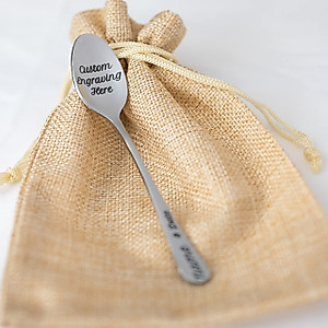 OBTIAN Custom Personalized Spoon Engraved Your Idea,Text,Massage in the Spoon Customize Awesome Stainless Steel Spoon Engraved Spoon Unique Gift for Best Friend,Lover,Parent,Child (Tip Coffee Spoon)