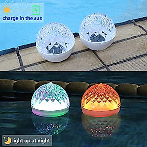 LanPool Swimming Pool Lights Solar Floating Light with Multi-Color LED Waterproof Outdoor Garden Lights,Halloween,Christmas Lights (2PCS)