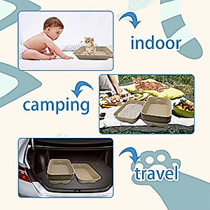 kathson 8 Pcs Disposable Litter Boxes for Cats Pet Paper Litter Tray Liner Disposable Litter Pan Travel Small Animal Potty for Kitten Puppy Hamster Guinea Pig Rabbit Bunny (16.14 x 12.2 x 3.7 inch)