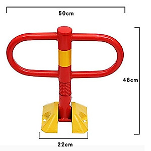 Parking Lock,Parking Barriers Lockable Metal Car Parking Lock Bezel,The Bezel and The Manual Parking Space-Saving,with Two Keys,As with a Reflecting Marker Bollard