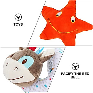 ibasenice Baby Stroller 6 pcs Doll Bed Childhood Boys Plaything Educational Early Plush Crib Worm Pendant Animal Kids Bell Girls Car Theme Bar Funny Around Adorable Mobile Rattle Ster Baby Toys