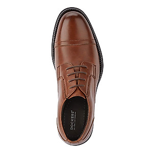 DOCKERS Mens Garfield Dress Cap Toe Oxford Shoe - Wide Widths Available, Tan, 8 M