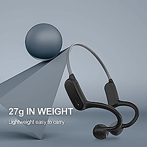 Pinetree Open Ear Headphones, Wireless Bone Conduction Headphones Bluetooth Headphones, Bluetooth 5.0 Headset with Mic for Working Sport Jogging Running Driving Cycling Hiking Indoor and Outdoor, Grey