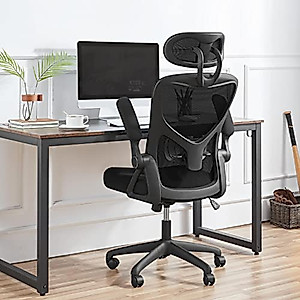 Yaheetech Executive Office Chair Ergonomic Office Chair High Back Adjustable Desk Chair Computer Chair with Adjustable Armrests and Headrest Swivel Task Chair for Office Manager and Study, Black