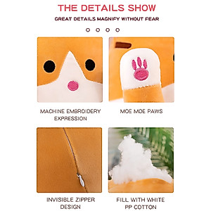 Yeqivo Long Cat Plush Pillow Soft Cat Body Pillow, Long Cat Stuffed Animal Cotton Kitten Sleeping Throw Pillow Gift for Kids Girlfriend(50CM,Pink)