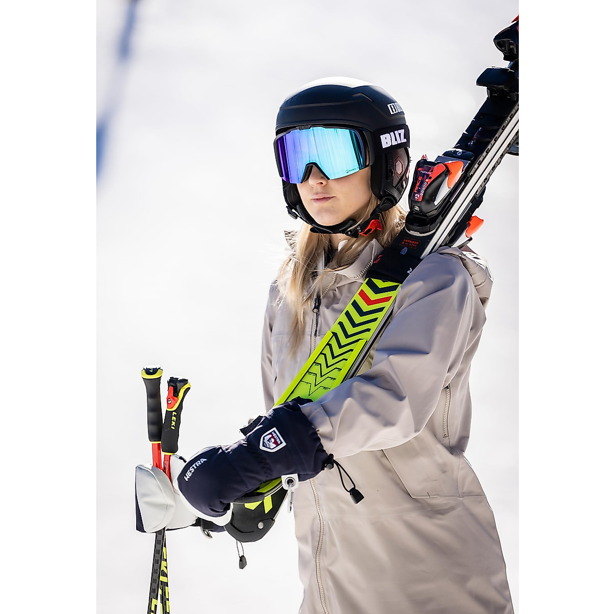 Hestra Army Leather Heli Ski Glove - Classic Snow Mitten for Skiing, Snowboarding and Mountaineering, Black, 8