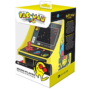 My Arcade DGUNL-3220 Micro Player Mini Arcade Machine Pac-Man Video Game, Fully Playable,6.75 Inch Collectible,Color Display, Speaker,Volume Buttons, Headphone Jack,Battery or Micro USB Powered, Black