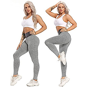 SEASUM Scrunch Butt Workout Leggings Women's High Waisted Booty Lifting Yoga Pants Textured Tummy Control Legging XL