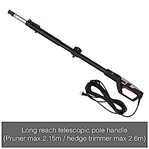 EQUIPMAXX Long Reach 2 in 1 Electric (Corded) Pole Hedge Trimmer & Chainsaw, Telescopic Extension Pole Tool for Garden Pruning and Branch Cutting (Extends to 7 1/2 Feet)