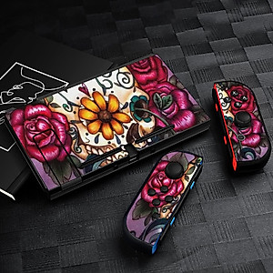 Sugar Skull Skin Protective Film Sticker Game Protector Full Wrap Compatible for Nintendo Switch for Switch