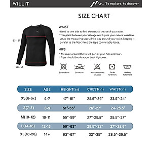 Willit Boys' Compression Shirts Youth Long Sleeve Football Undershirts Kids Baseball Quick Dry Baselayer Navy Blue L