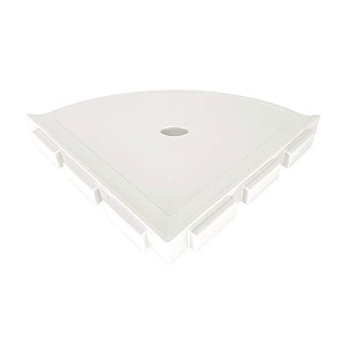 Questech Décor 8 Inch Corner Shower Shelf and 5 Inch Shower Caddy Soap Dish, Metro Lugged Back for New Construction, Mounted Bathroom Shower Organizer, White Polished