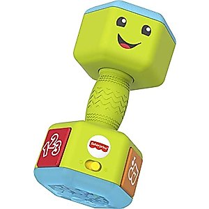 Fisher-Price Laugh & Learn Baby To Toddler Toy Countin’ Reps Dumbbell Rattle With Lights & Music For Ages 6+ Months