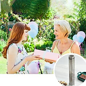 Pellet Smoker Tube-Hylfenis 12" Pellet Tube For Smoking-Hot or Cold Smoking Tube for Electric Gas Charcoal Grilling with 2 Hooks,2 Brushes,10Pack Metal Skewers-Perfect for Smoking Cheese Nuts Steaks Fish Pork Beef