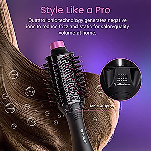 Hair Dryer Brush, Etekcity Blow Dryer Hot Air Brush for Women, One Step Hair Dryer and Styler Volumizer, Quattro Ionic Generator, Ceramic Coating & 3 Temperature Settings, ETL & CA65 Certified
