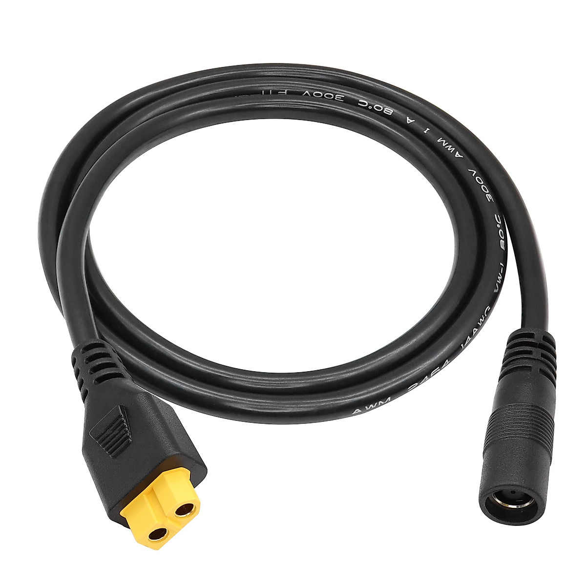 RIIEYOCA XT60 to DC 8mm Connector Adapter,XT60 Female to DC 7.9mm x 0.9mm Female 14AWG Power Cable,for Portable Power Station Solar Generator Solar Panel(1M/3Ft)