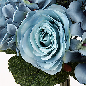 Cream Hydrangea Artificial Flowers 12" Silk Hydrangea Flowers Bouquet Fake Cream Hydrangea Flowers for Wedding Centerpieces DIY Floral Decor Bridal Bouquet - Cream Hydrangea 1 Pack