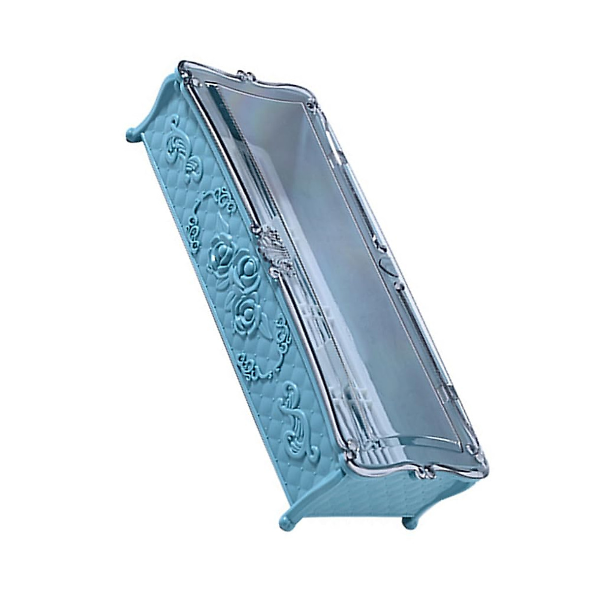 TOPBATHY Flatware Plastic Tray with Lid Kitchen Cutlery and Utensil Drawer Organizer Silverware Countertop Storage Container(Random Color)