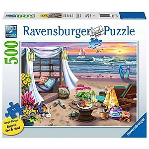 Ravensburger Cabana Retreat Puzzle - 500 Piece Large Format Jigsaw | Unique Softclick Technology | Sturdy & Glare Free | Created by Renowned Artist Nancy Wernersbach