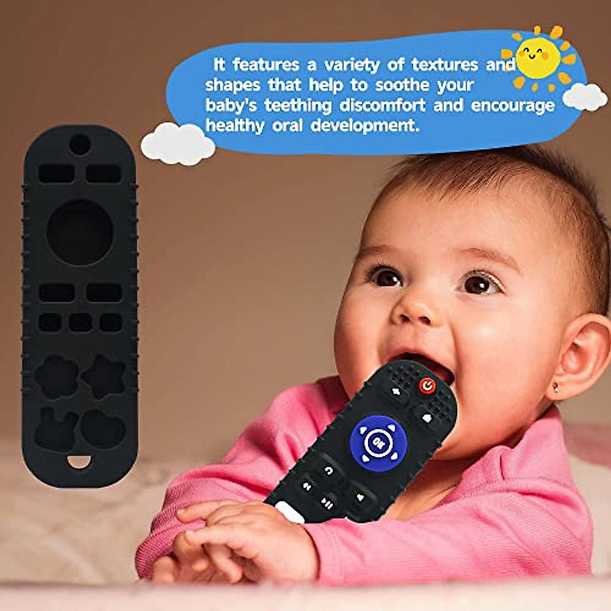 BIGSPINACH Teething Video Game Control Toy Teether Remote Control for Baby