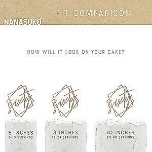 NANASUKO 60th Birthday Cake Topper - sixty - with Modern Geometric Frame - Double Sided Rose Gold Glitter - Premium Quality Made in USA