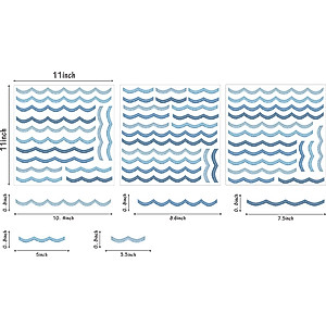 Ocean Waves Wall Decals Kids Room Wall Decor Sea Waves Wall Decals Peel and Stick Removable Wall Stickers