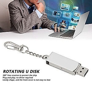 Flash Drive, Zinc Alloy Thumb Stick 360° Rotable Flashdisk with Keychain Compatible with Windows iOS Adriod Laptop Desktop Smartphone (8GB)