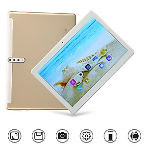 10.1 Inch Tablet PC for Android 11,10 Core CPU Processor,2.4G 5G Dual Band WiFi,4GB 64GB,Front 500w Rear 1300w Dual Camera,1960x1080 HD Calling Tablet,Gold(US)