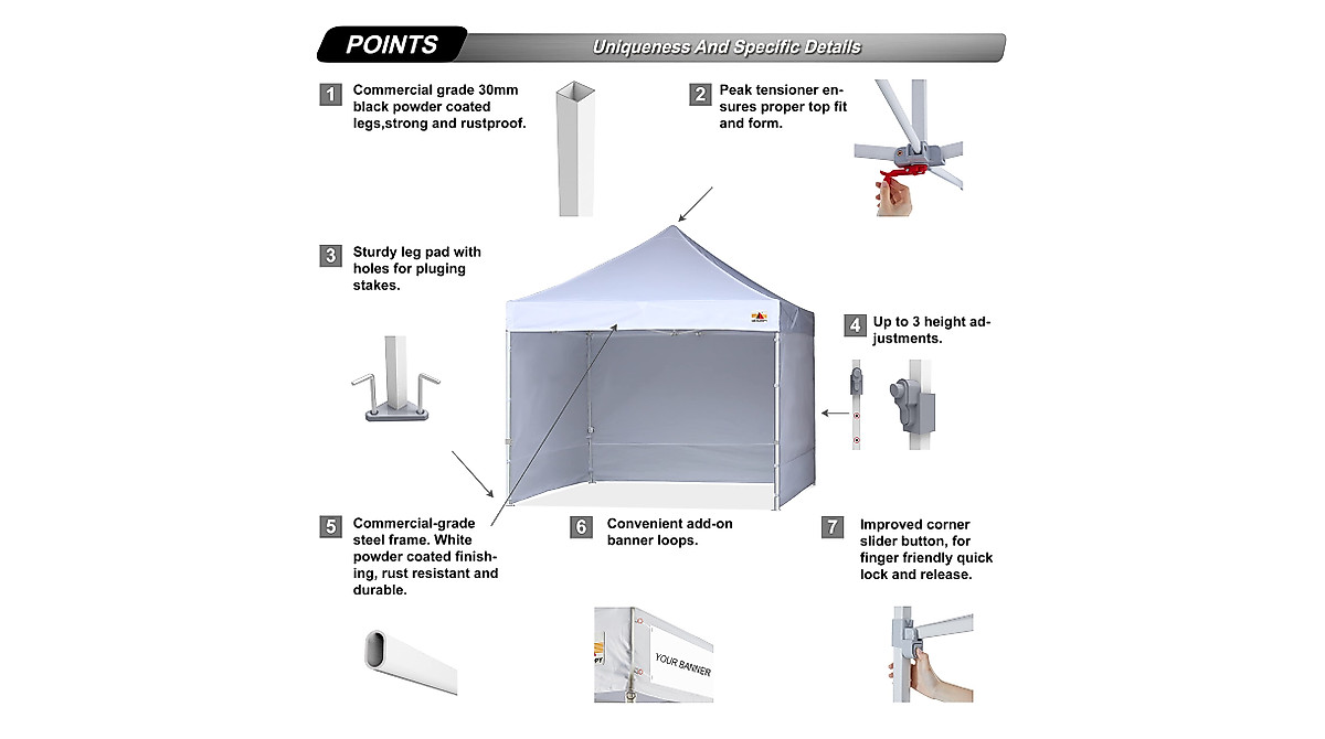 ABCCANOPY Easy Pop Up Canopy Tent - Perfect for Events