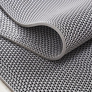 Nisorpa Commercial Drainage Mat 3x10 Ft 0.22'' Thick Non Slip Wet Area Floor Mat Pool Drain Floor Mat Garage Pools Restaurant Bars Bathroom Patio Outdoor Indoor Splash Matting, Grey