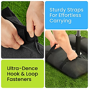 BaseMate Umbrella Base Weights | Outdoor Fillable Sand Bags for Weight | Weatherproof Patio Furniture Weights | 2 SandBags for 49 lb. | Arched Sand Bags to Hold Down Umbrella Stand & Outdoor Furniture