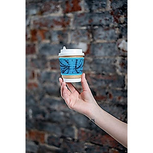 FRRIOTN 8 Pieces Reusable coffee cup sleeves Neoprene Insulator Sleeve for Hot Coffee, iced coffee and Tea Cups