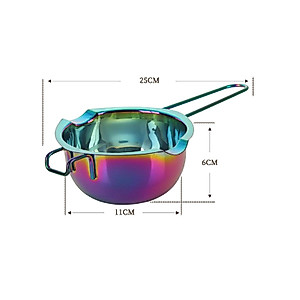MagiDeal Stainless Steel Double Boiler Melt Pot 400ml Capacity Multifunctional Large Capacity for Kitchen Baking for Melting Chocolate, Candy, Candle, Multicolor
