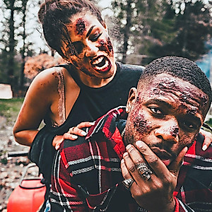 MEICOLY Scar Wax Kit with Spatula,Fake Nose Putty for Santa Christmas Makeup,SFX Scar Makeup,Fake Scar Modeling Wax for Realistic Scar,Wound and Cut,Halloween Special Effects Makeup,Dark,(1.67Oz)