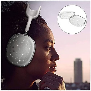 SaharaCase Hybrid Flex Cover Case for Apple AirPods Max [Rugged] Headphone Protection Antislip Grip Slim (Transparent Sparkle)