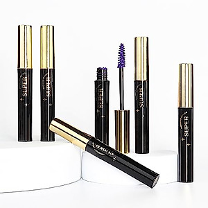 White Blackl Blue Red Purple Brown Mascara 6 pcs Colored Mascara Set, eyelash Volume and Length, 4D Silk Fiber Lash Extensions Mascara, Natural Hypoallergenic Cruelty-Free Mascara