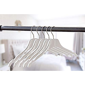 NAHANCO 9101750HU Acrylic Premium Shirt Hanger, 17", White (Pack of 12)