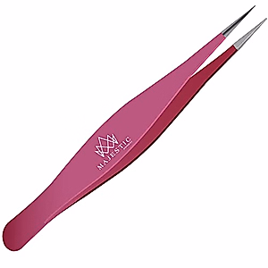 Majestic Bombay Fine Point Tweezers for Women and Men – Splinter Ticks, Facial, Brow and Ingrown Hair Removal–Sharp, Needle Nose, Surgical Tweezers Precision Pluckers best tweezers for chin hair