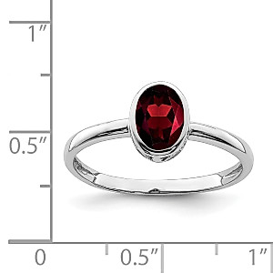 IceCarats 925 Sterling Silver Red Garnet Oval Ring Gemstone Band January Birthstone Jewelry Size 8
