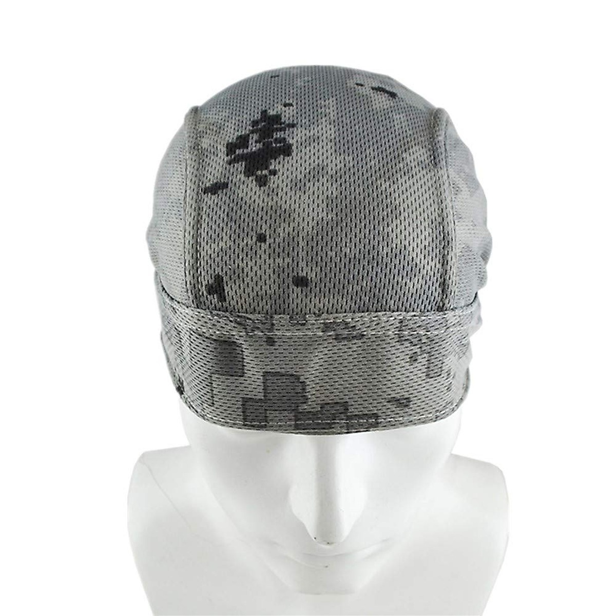 GUIFIER 4 Pack Do Rag/Dew Rag Doo Rags Sweat Wicking Skull Cap Beanie Priate Hat Motorcycle Cycling Caps Head Wrap Durags for Men Women - Camo