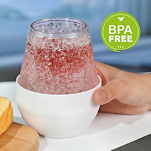 Freeze Cooling Wine Cups Set: 2 Pcs With Freezing Gel, Plastic Double Wall Insulated Frozen Mugs- Suitable For Red And White Wine, Iced Tea, Juice, 9oz, Gift Essentials