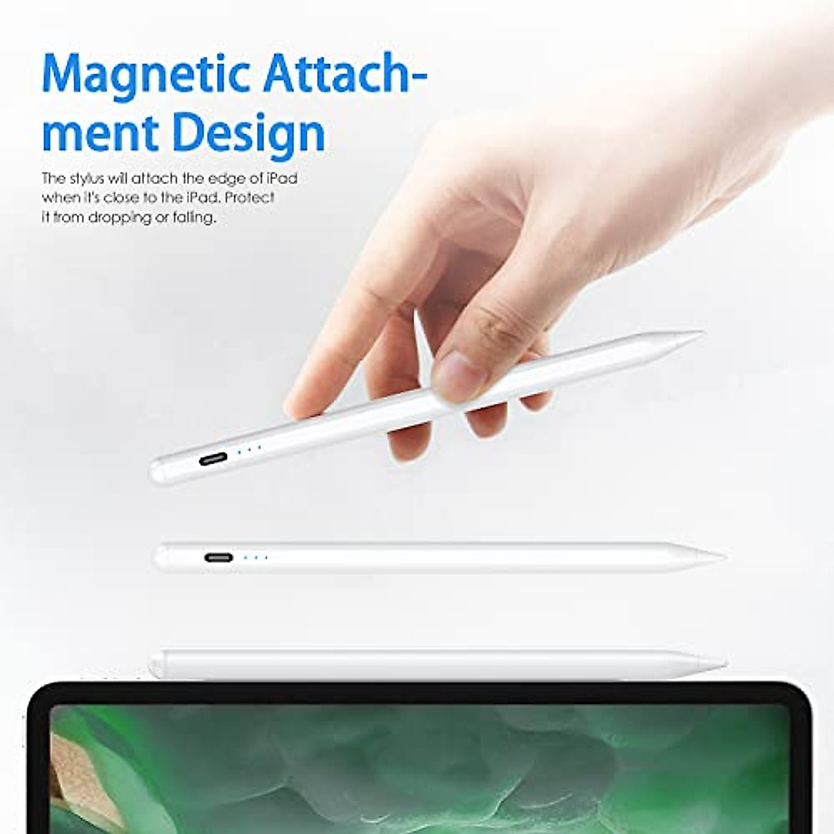 Stylus Pen for iPad 9th&10th Generation, Active Apple Pencil 1st / 2nd Generation for iPad 2018-2022, iPad Pencil Apple Pen for iPad Mini 6th, iPad Pro 11/12.9inch, iPad Air 3/4/5, iPad 6/7/8th, White