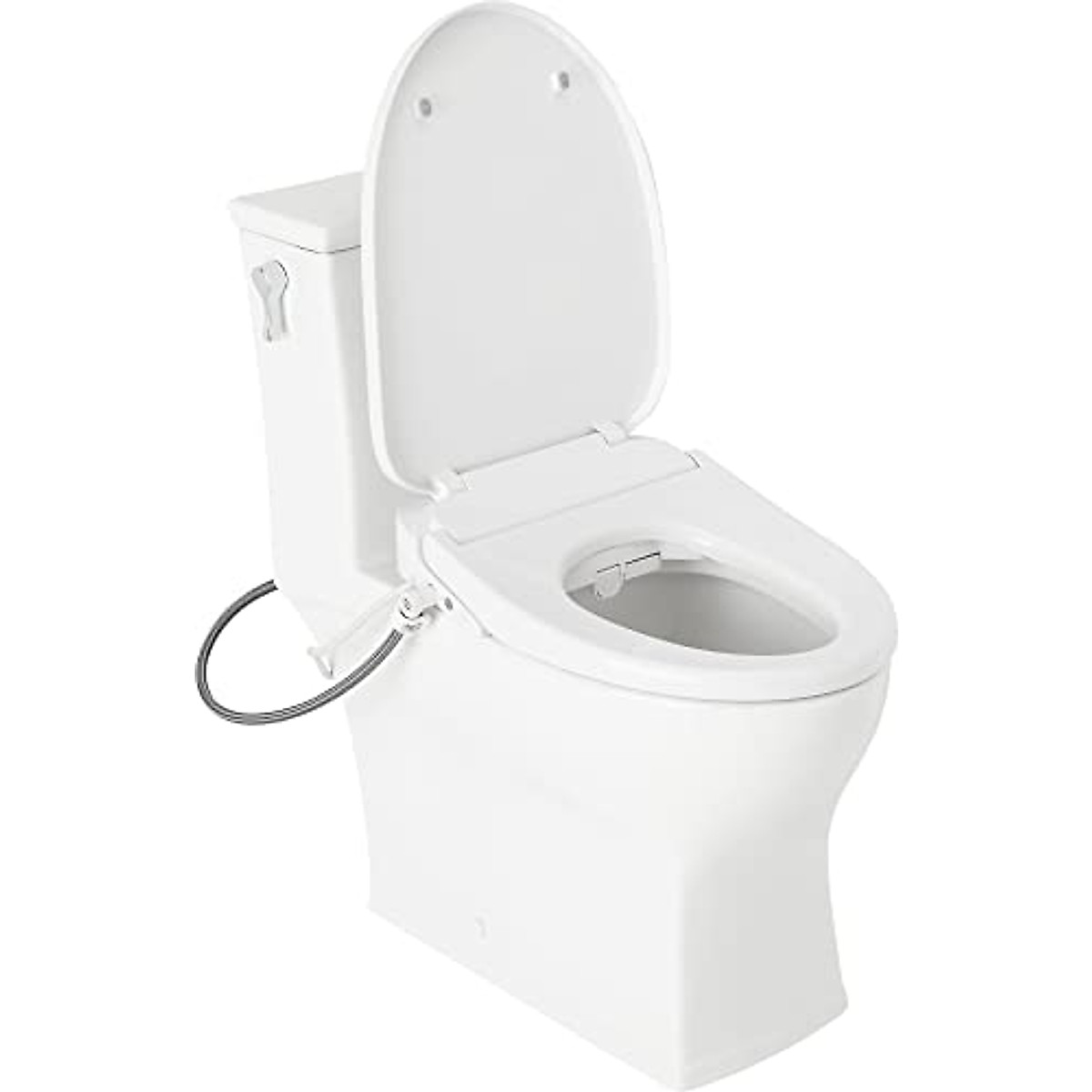 Signature Hardware 467007-B Carraway 1.28 GPF One Piece Elongated Chair Height Toilet with Left Hand Lever - Bidet Seat Included