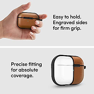 CYRILL Leather Brick Designed for Apple Airpods Pro Case (2019) - Saddle Brown