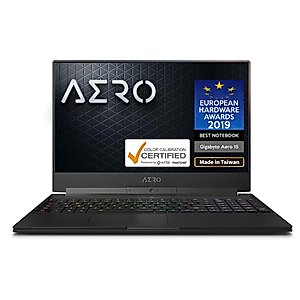 GIGABYTE AERO 15-X9-RT5W Thin+Light Performance Laptop, 15.6 144Hz FHD IPS Display, GeForce RTX 2070, Intel Core i7-8750H, 16GB DDR4, 1TB NVMe SSD, Up to 8-hrs Battery (AERO 15-X9-RT5W)